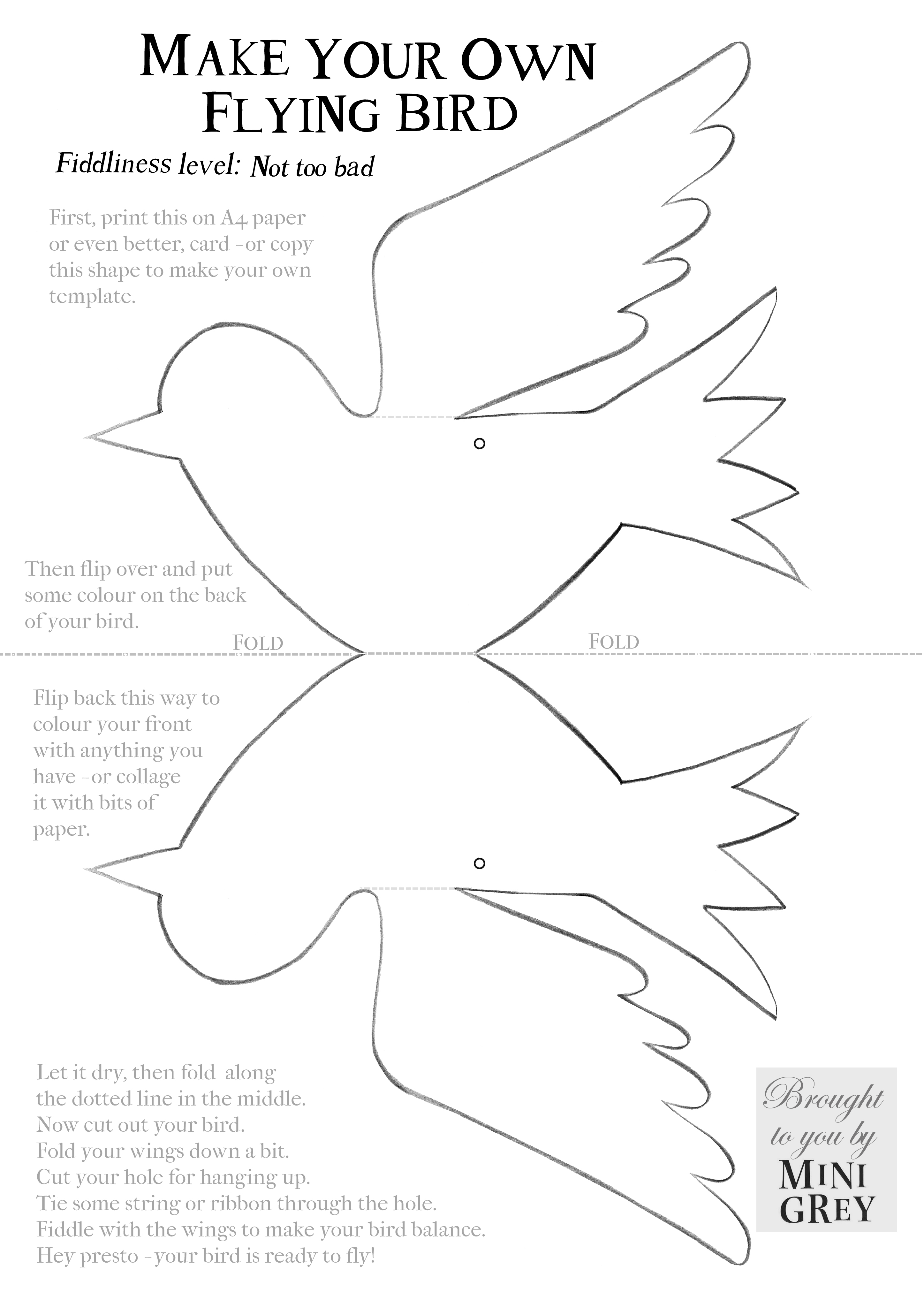 Flying Bird Template Printable