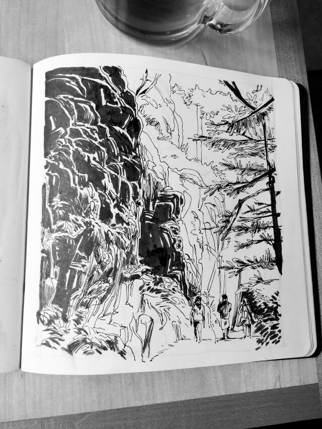 「I had this sitting in drafts! Have some b&w + grayscale #ill」folk 🐊🏳️‍🌈の漫画