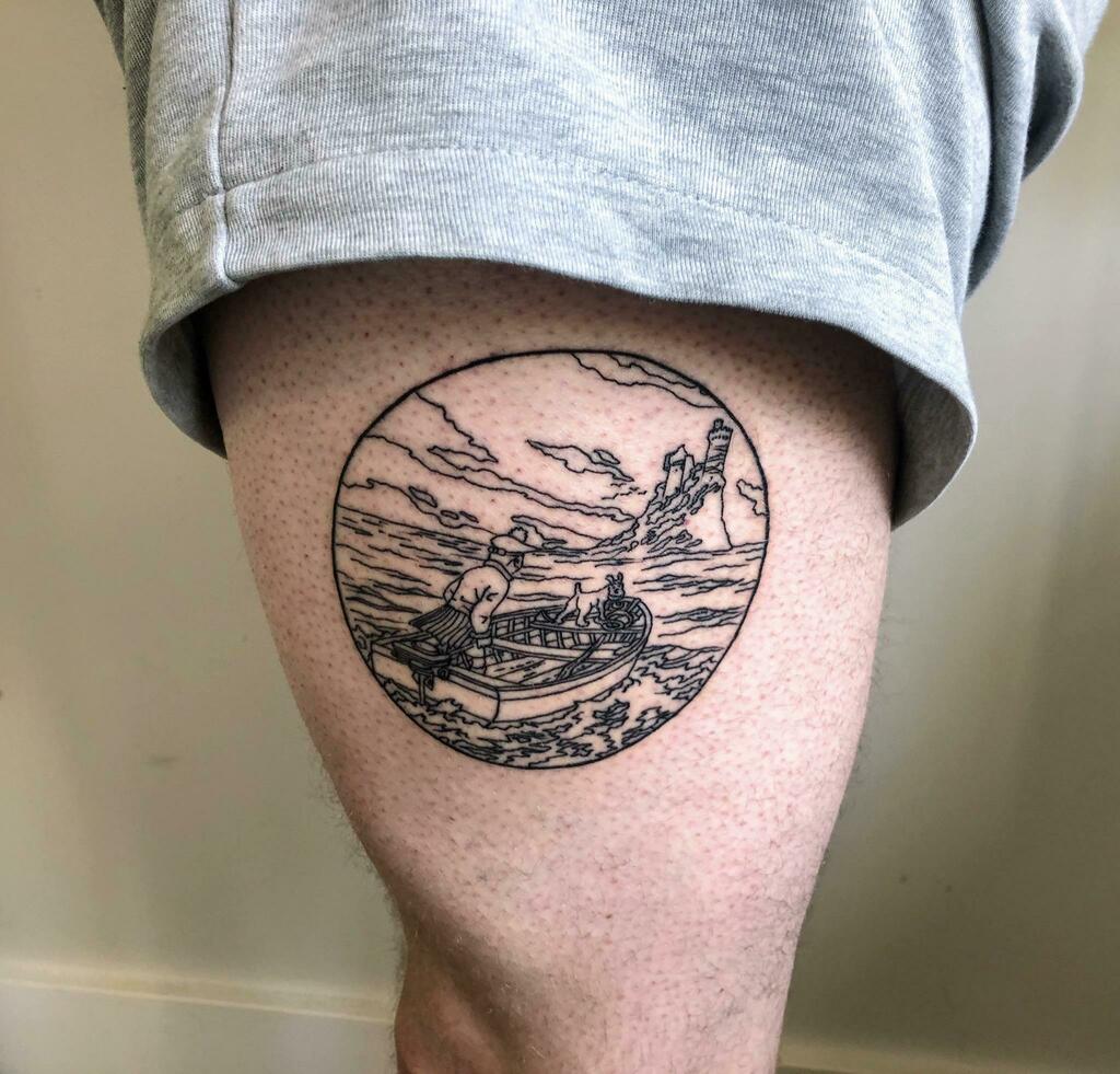 Tintin Tattoos Tintin Space Rocket By Rat T. Scarer