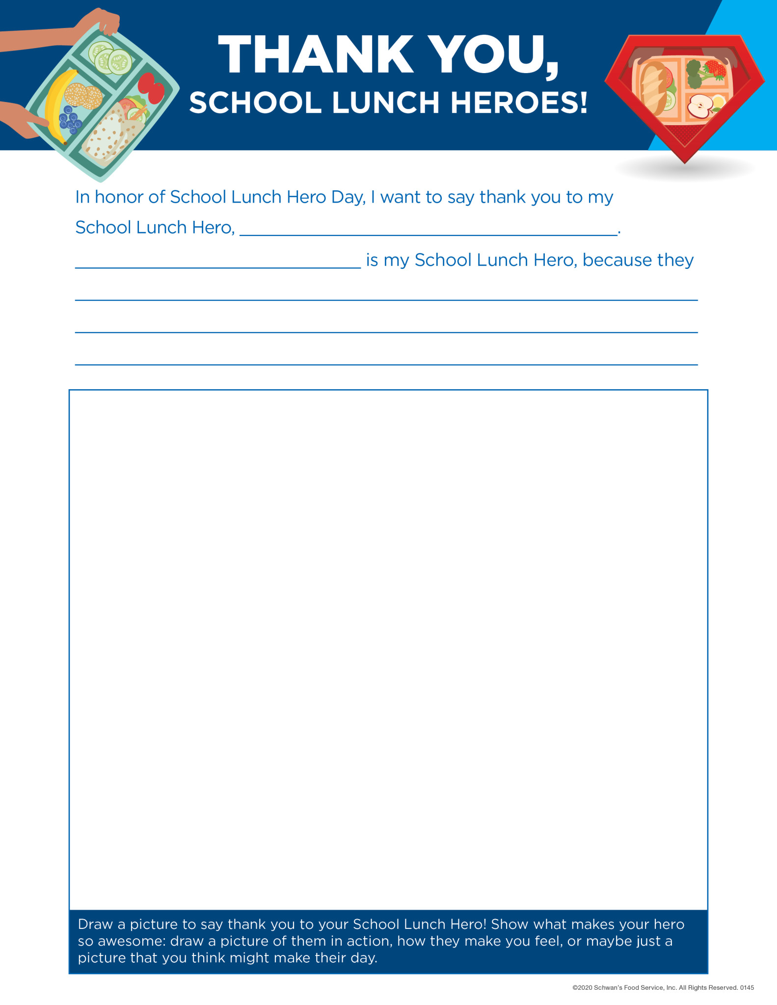 School Lunch Coloring Page