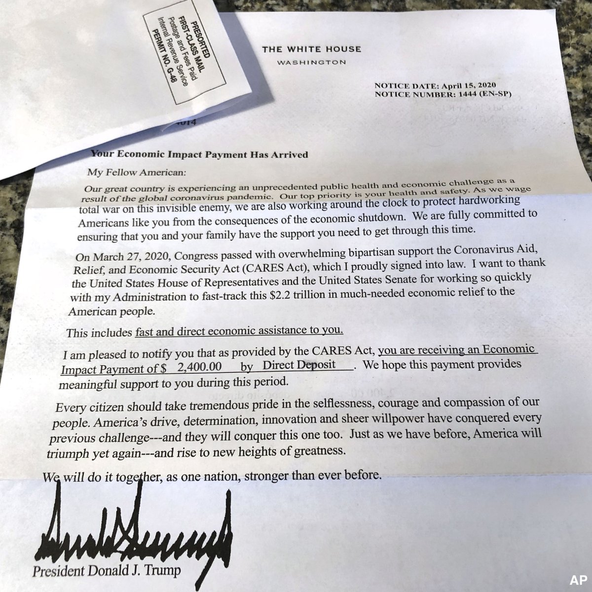 Americans are receiving letters signed by Pres. Trump explaining ...