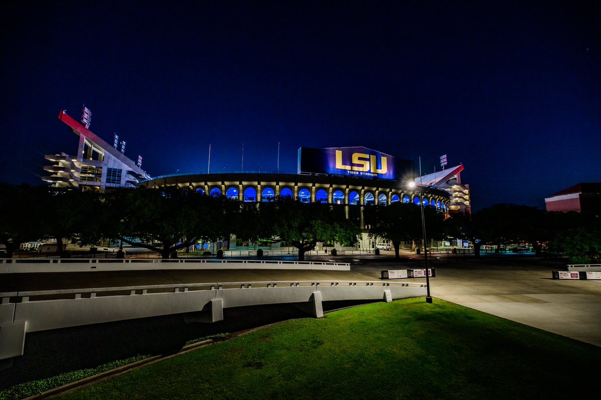 Lsu Stadium At Night