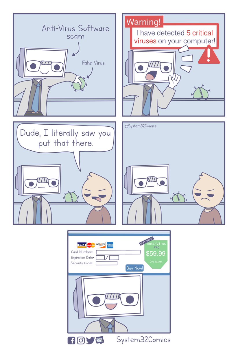 「Anti-Virus Scam! 」System32Comicsの漫画