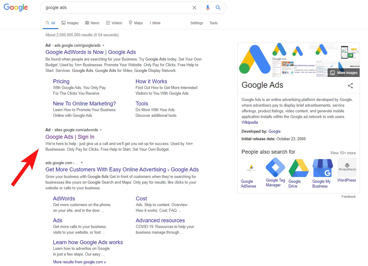 Matt Tutt on Twitter: "Almost fell for this - searching for "Google Ads" I lazily went to click ...