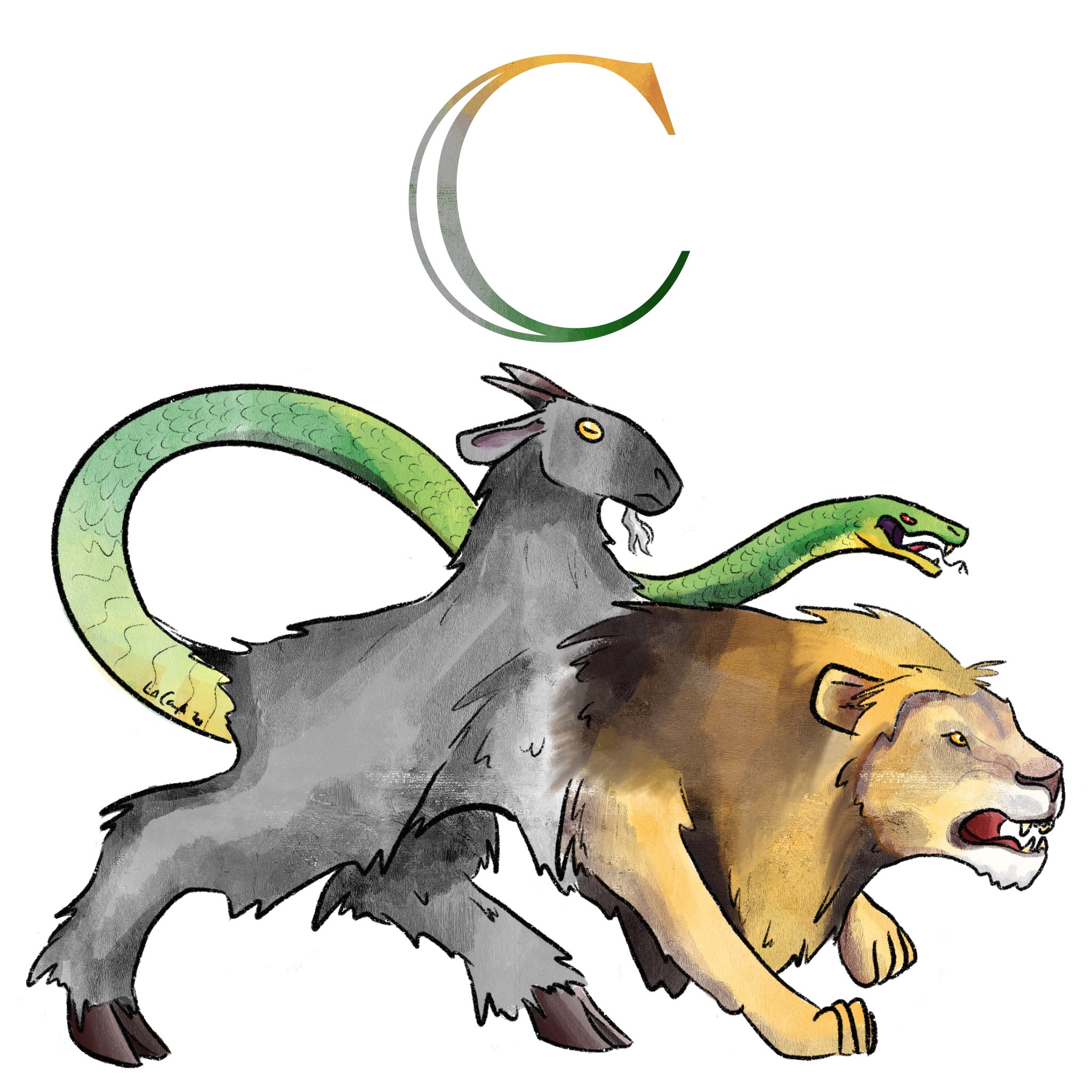 Half Lion Half Goat Half Snake