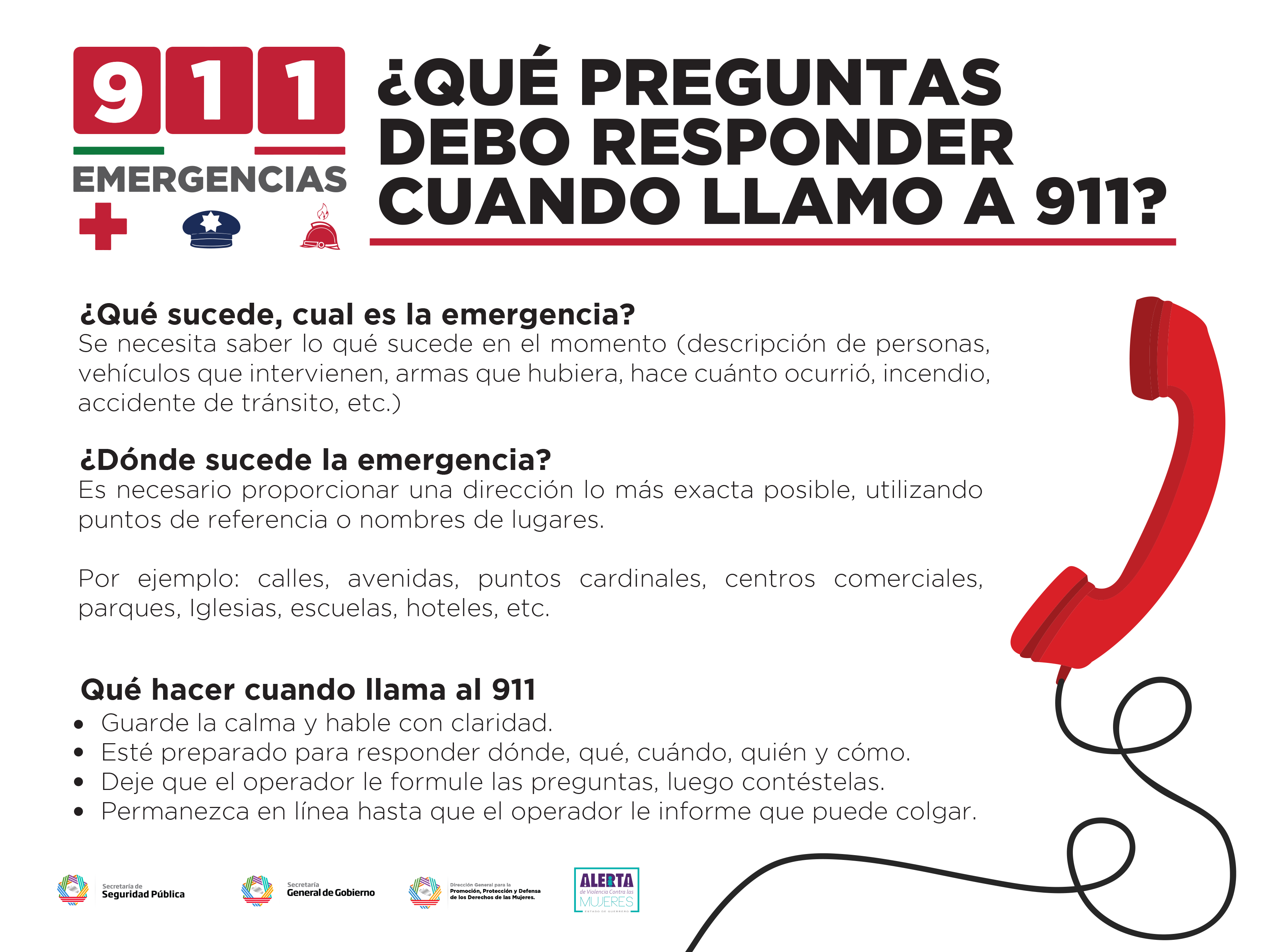 Secretaría General de Gobierno on Twitter: "Conoce el protocolo de llamadas de emergencia al 911 ...
