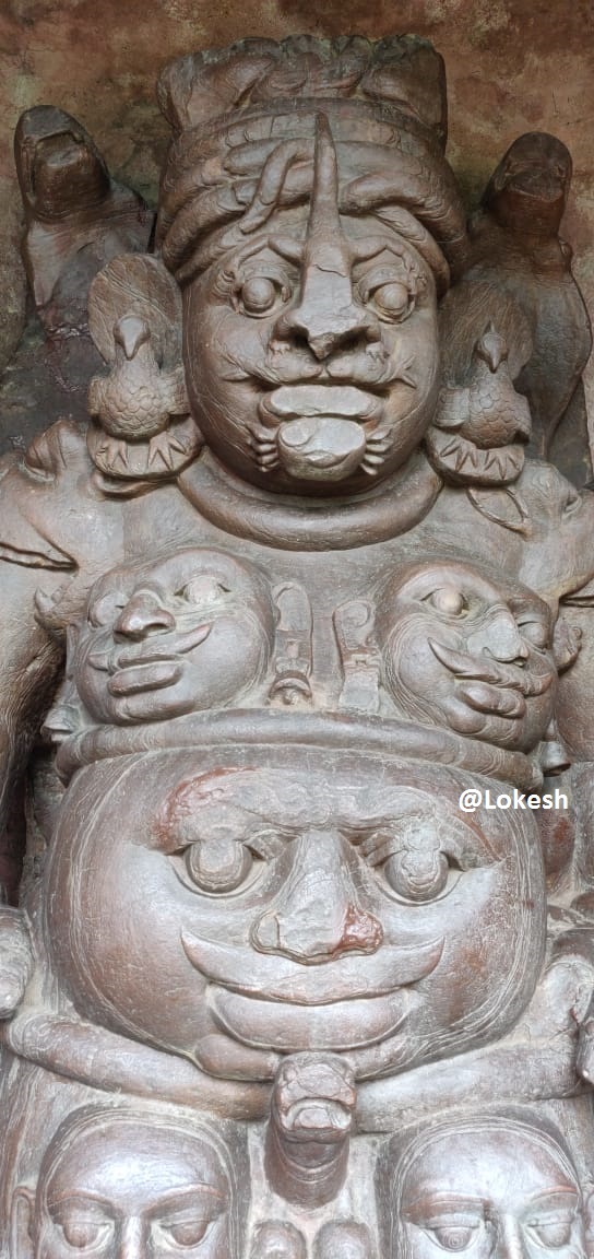 A unique 2,7 meters tall sandstone sculpture of Rudra Shiva discovered ...