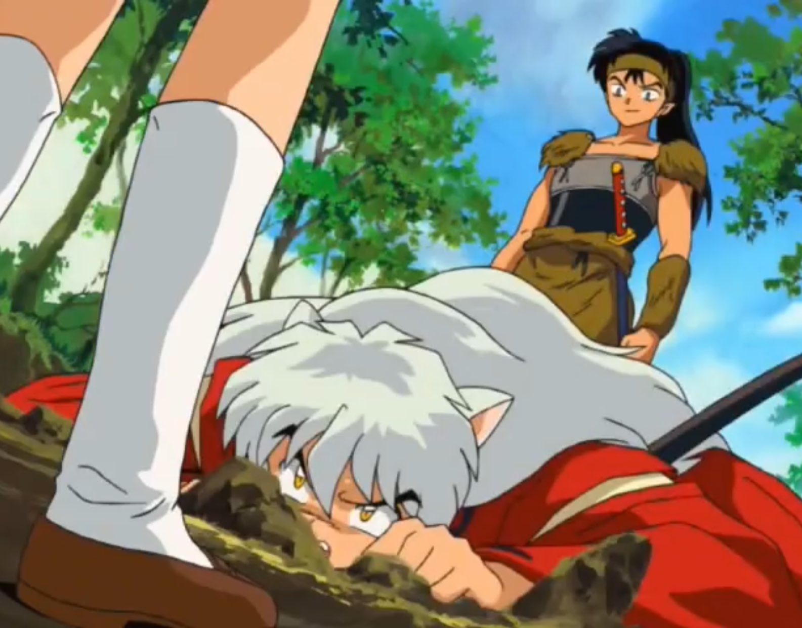 Inuyasha And Koga Fighting