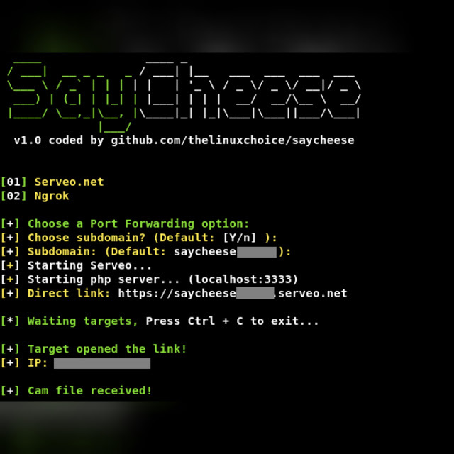 ☣ KitPloit - Hacker Tools on Twitter: "Saycheese - Grab Target'S Webcam Shots By Link https://t ...