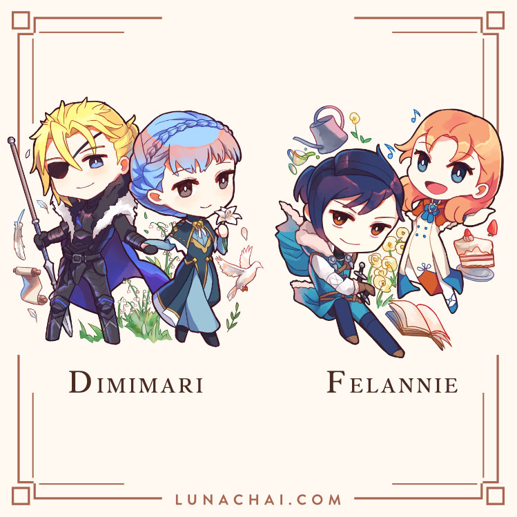 Felannie and Dimimari charms just arri」|luna chaiのイラスト