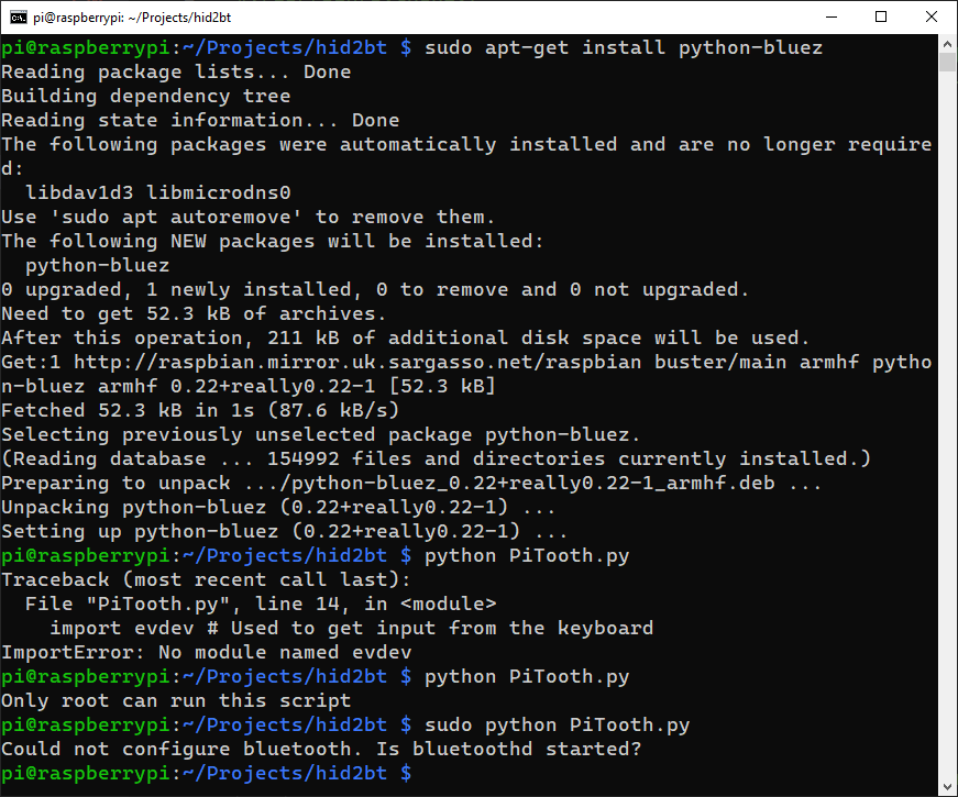 Dylan Beattie 🇪🇺 on Twitter: "sudo apt-get install python-bluez Progress. Now it's complaining ...