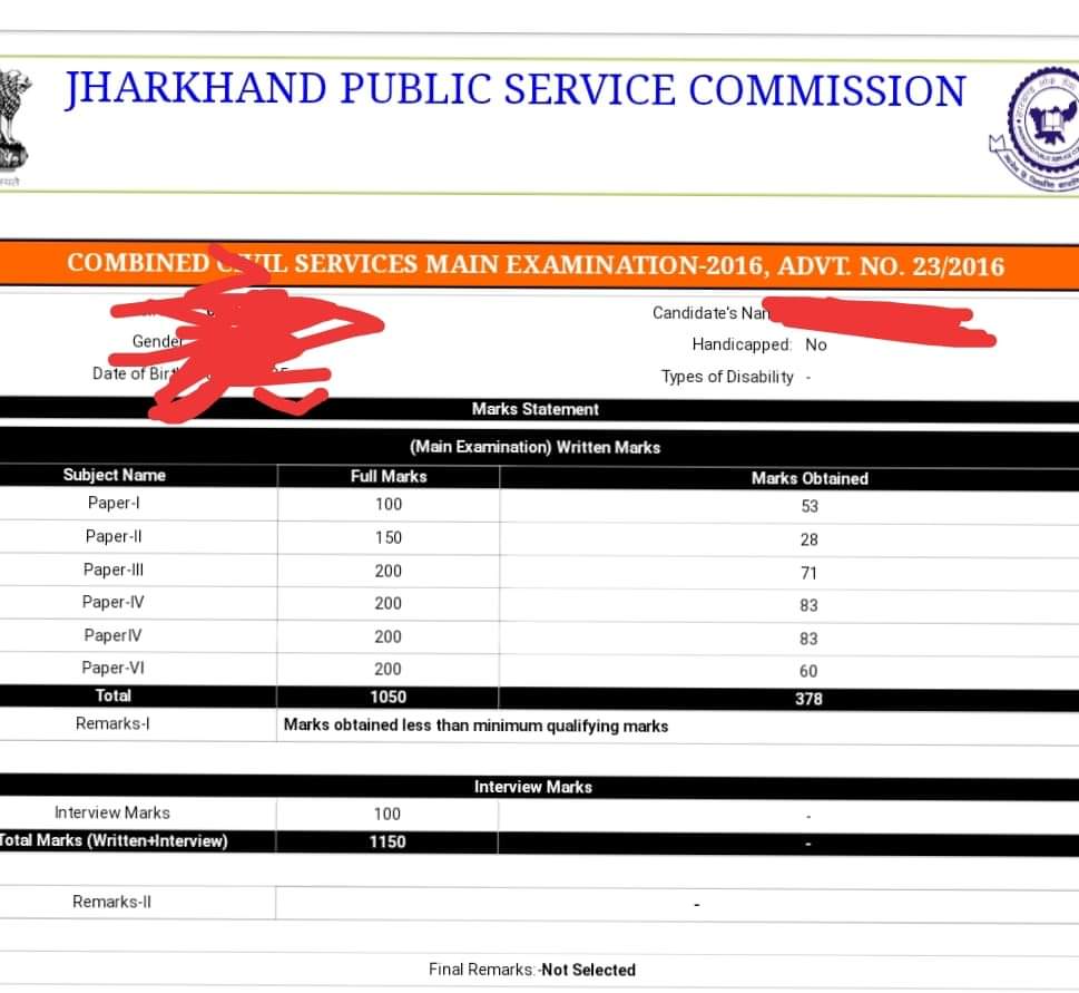 Anand Raj Kisku on Twitter: "6thJPSC त्रुटिपूर्ण परिणाम घोषित किये गये हे जिससे हम जेसे कई ...