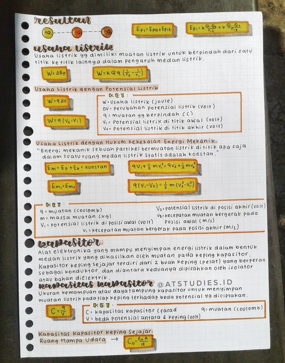 Clearnote Indonesia on Twitter: "Lanjutan catatan listrik statis ⚡ #rangkuman #catatan #ambis # ...