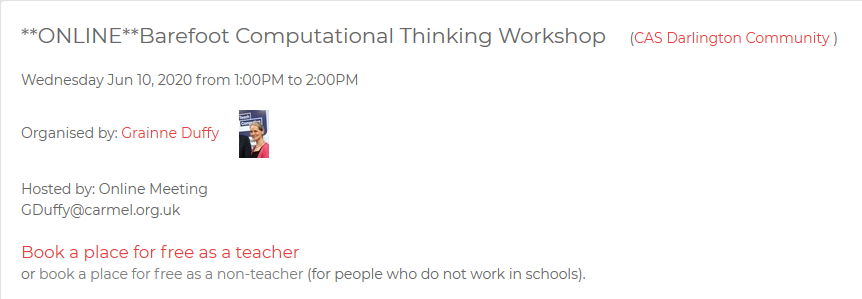 Teach Computing Tees Valley and Durham on Twitter: "Online Barefoot Computational Thinking ...