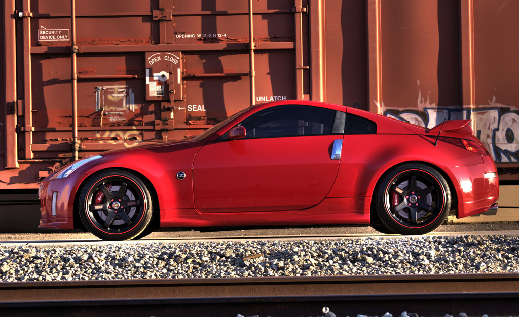 Red 350z Black Rims