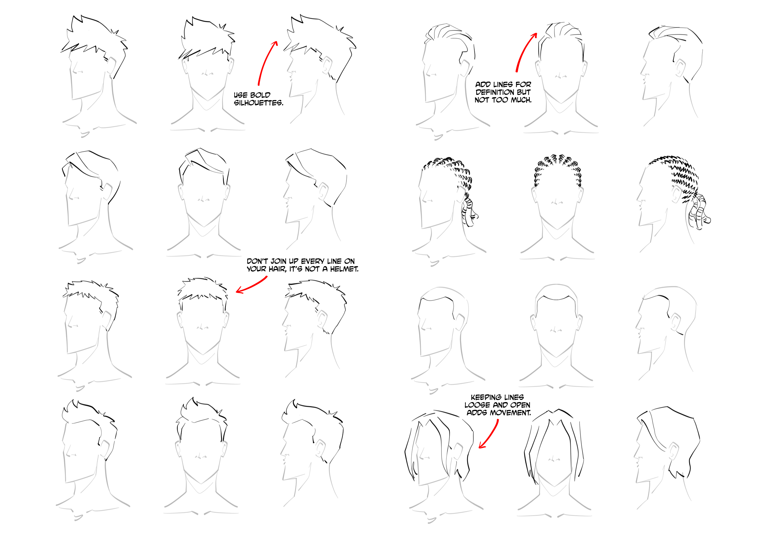 How To Draw A Male Hair