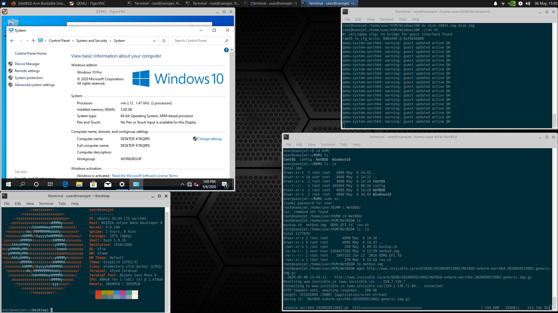 💾 Astr0 Baby on Twitter: "And Windows10 arm64 works on the Nvidia Jetson Nano under qemu-system ...