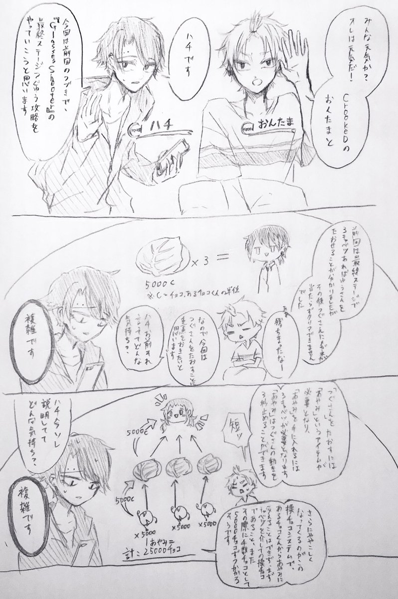 「しばたさんが考えてくださったゲームを描いたら、ハチくんとおんたまくんに実況して欲しいとのリクエストをいただいていたので実」衣織@COMITIA153に11bの漫画