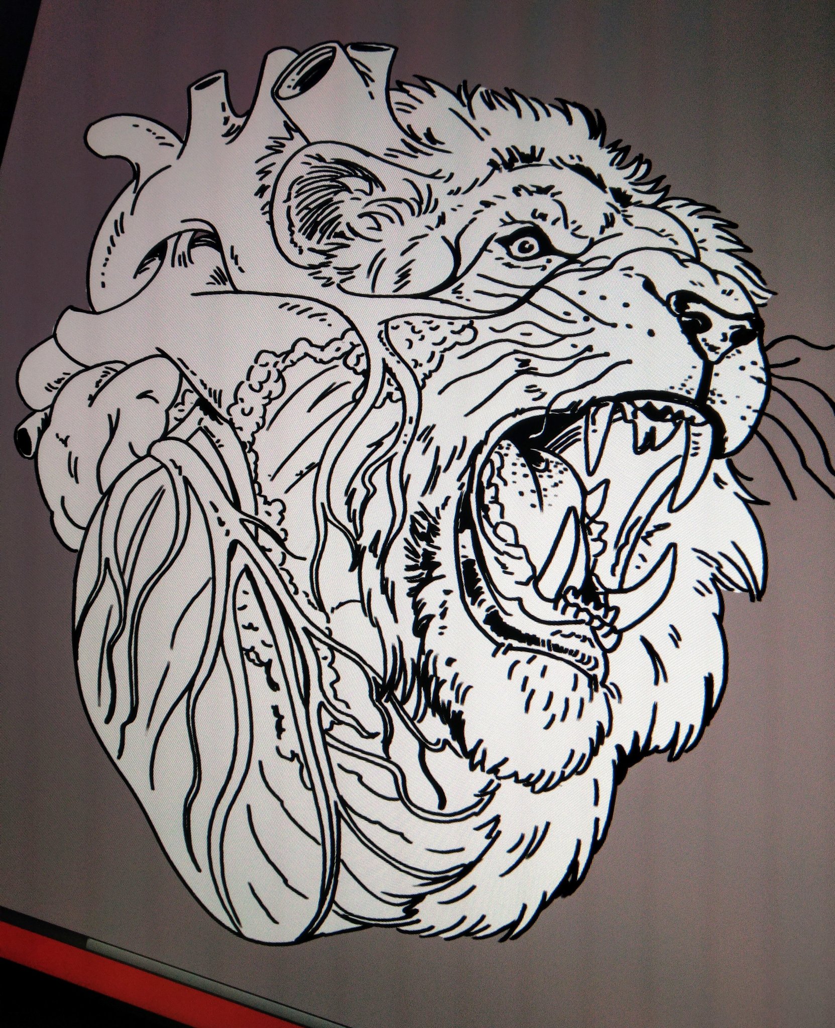 Heart Of A Lion Tattoo Design