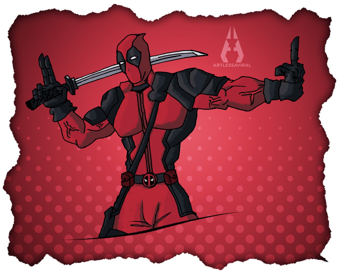 Deadpool Weapons Drawing