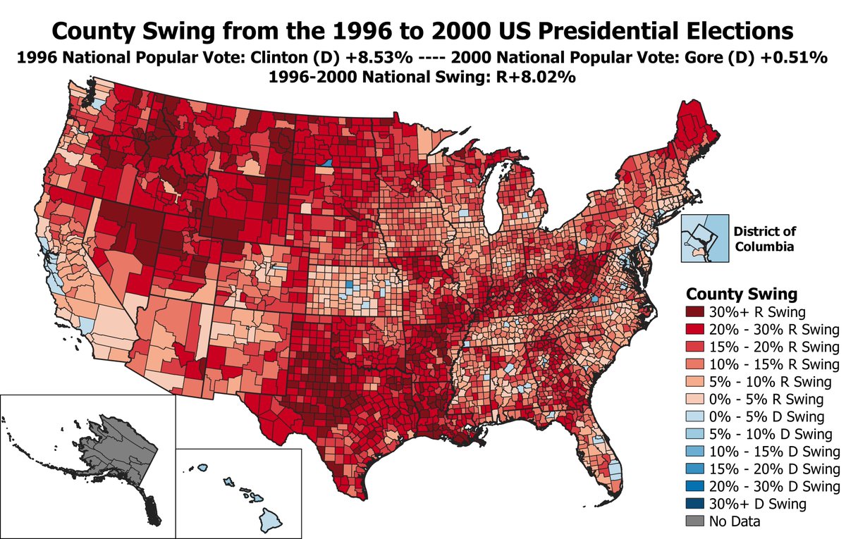 County Swing between the 2004 and 2008 Presidential Elections. Why did ...