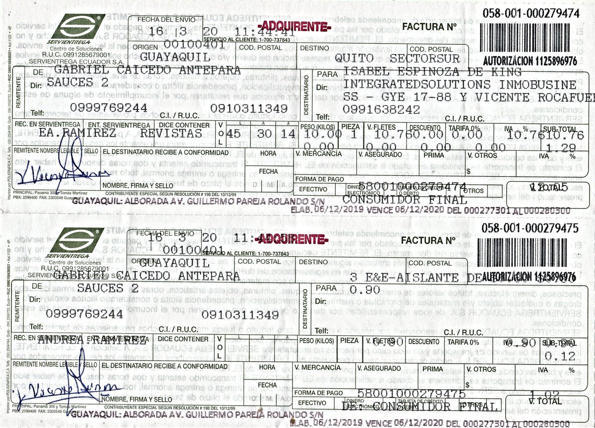 Recibos De Suministro De Tractores