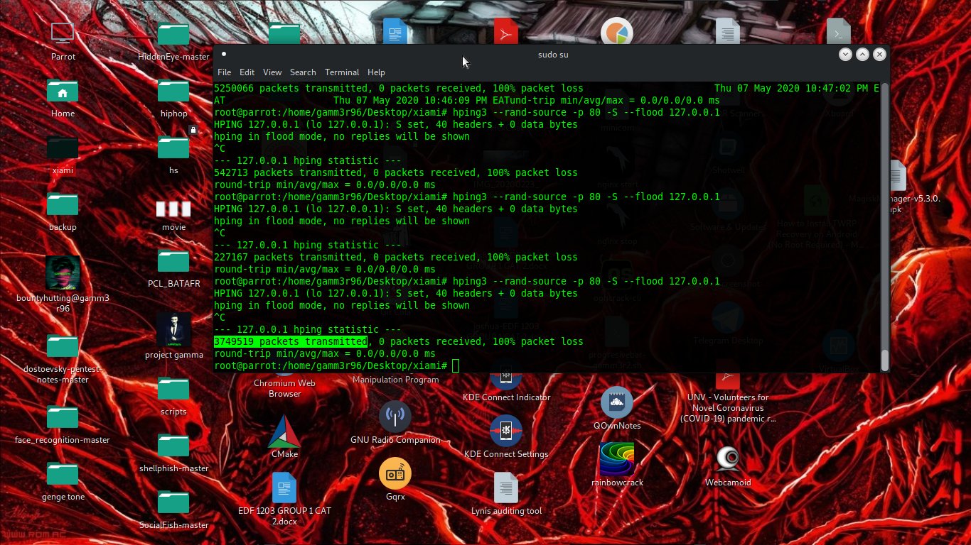 Gamm3r96™ ️ on Twitter: "DOS attack DOS attack from Linux using hping3 DOS=Denial-of-Service ...