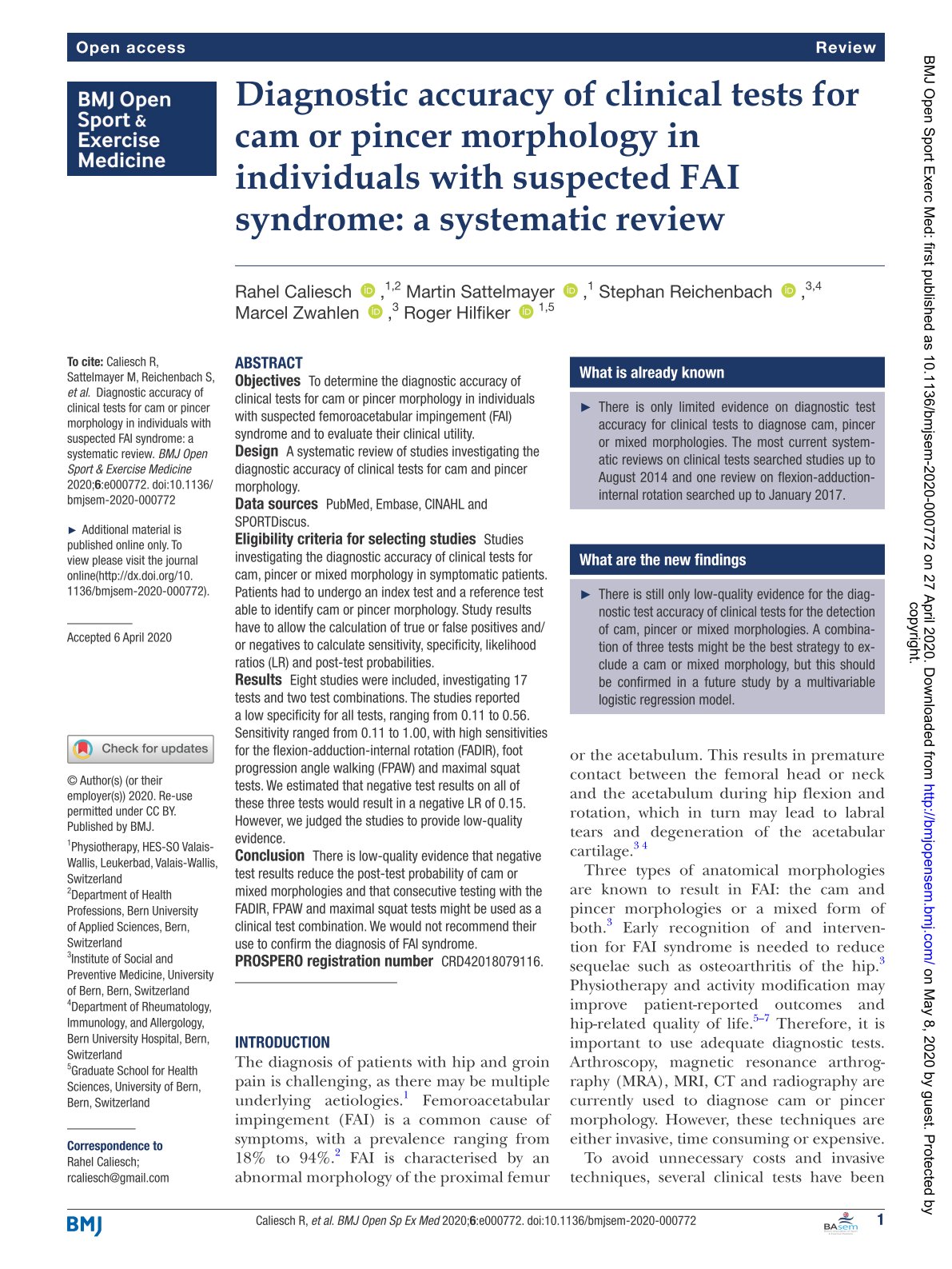Physio Meets Science On Twitter Diagnostic Accuracy Of Clinical Tests