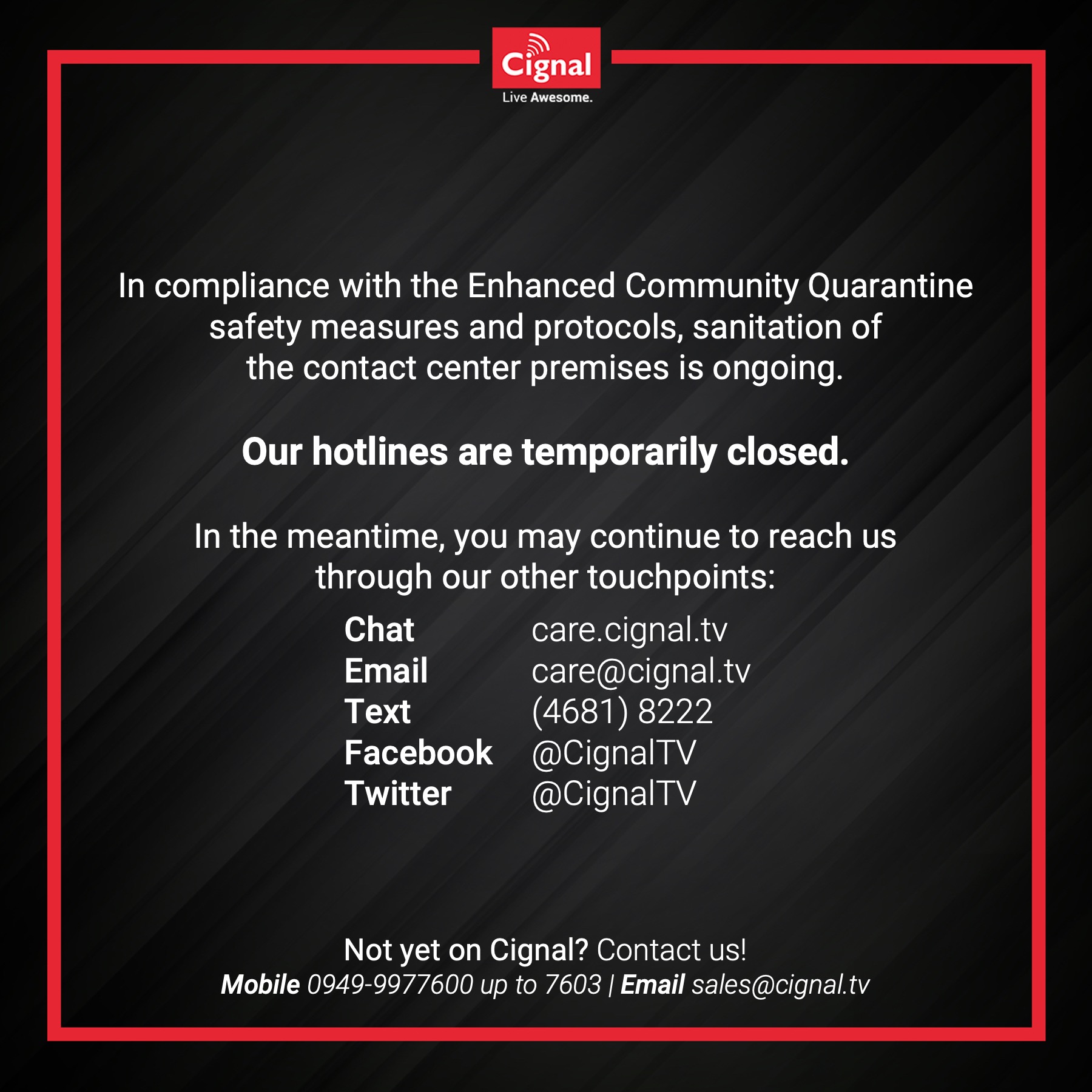 Cignal Hotline