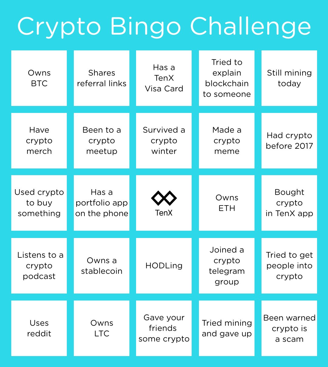 TenX on Twitter: "Can you get a crypto bingo? #bingochallenge https://t.co/S6t8SR6yWK" / Twitter