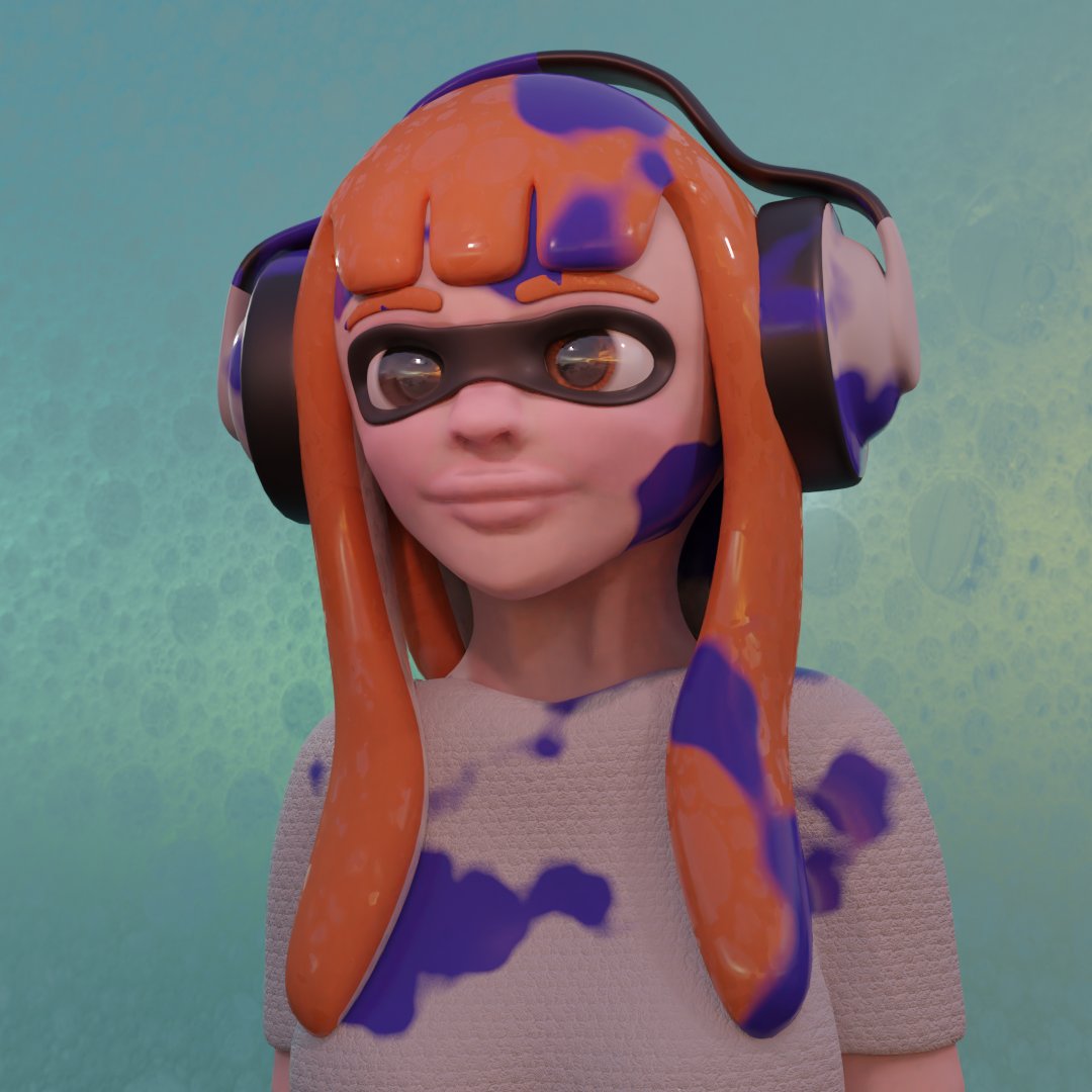 💜 Puyogum 💜 on Twitter: "I made a render of an inkling girl from ...