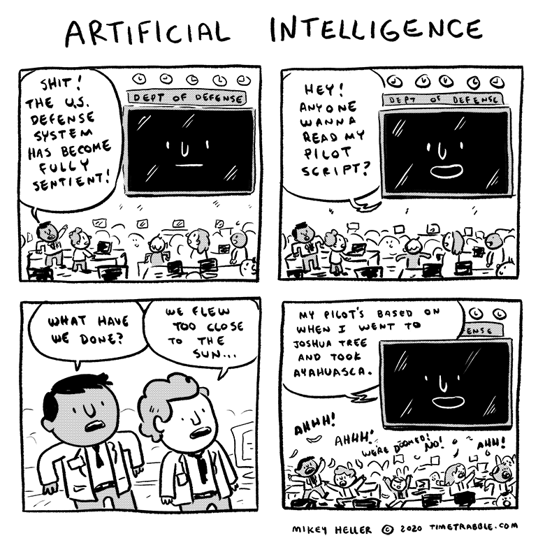 「i drew a comic about artificial intelligence 」Mikey Hellerの漫画