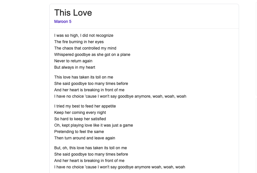 This Love Maroon 5 Lyrics