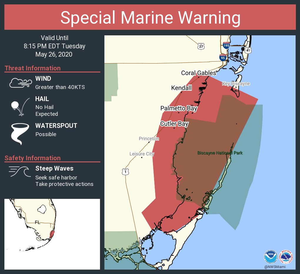 Special Marine Warning including the Atlantic Ocean waters until 8:15 ...