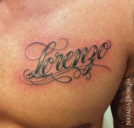 Name Tattoo Designs On Chest