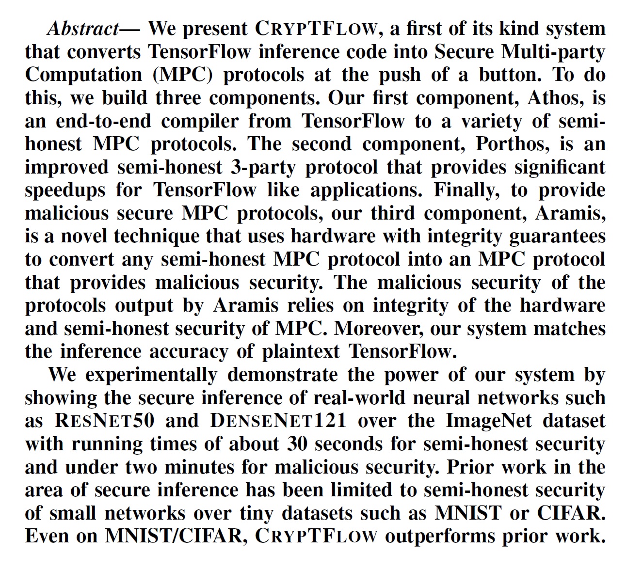 OGAWA, Tadashi on Twitter: "=> "CrypTFlow: Secure TensorFlow Inference", Microsoft Research ...