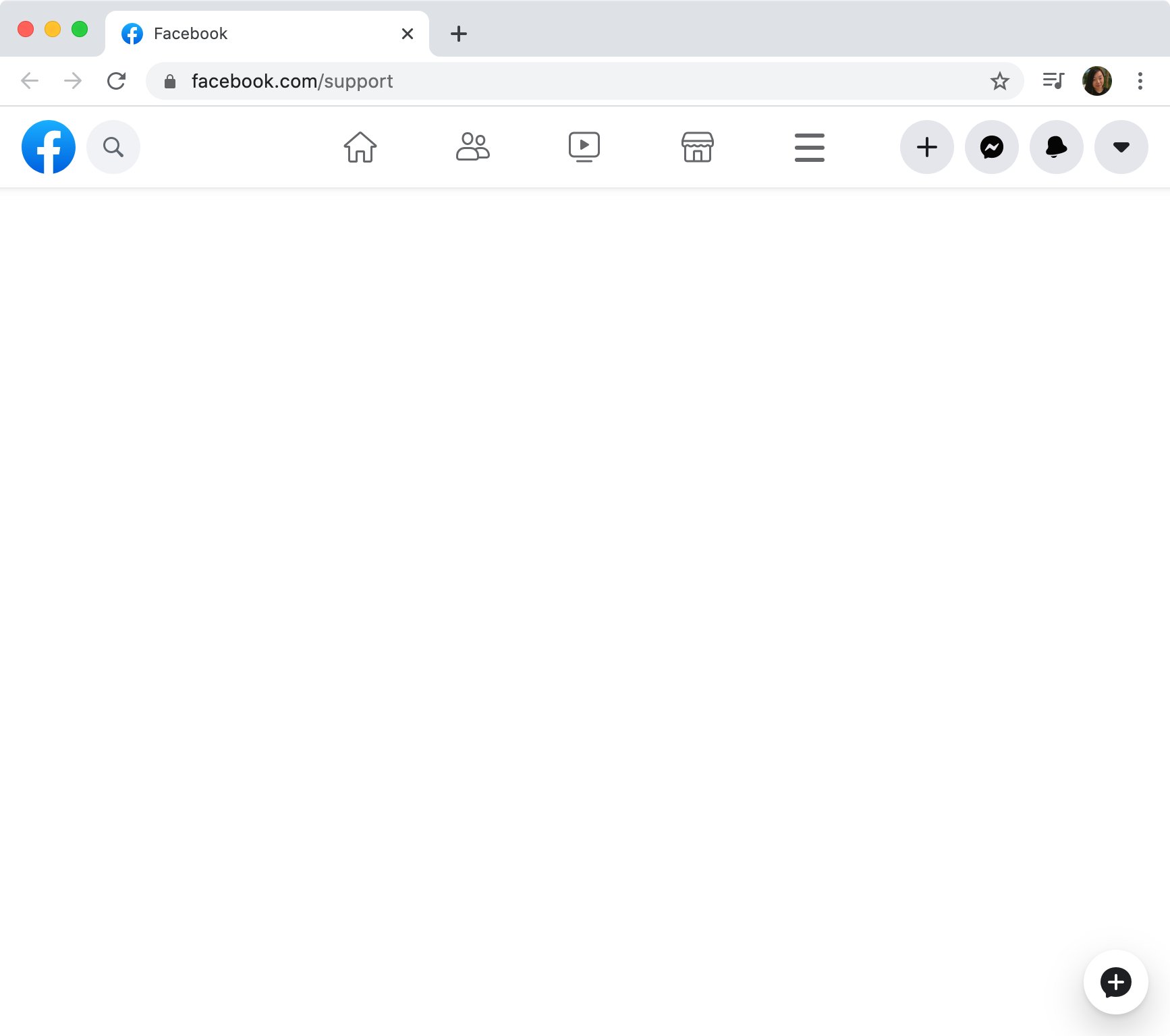 Blank Facebook Homepage