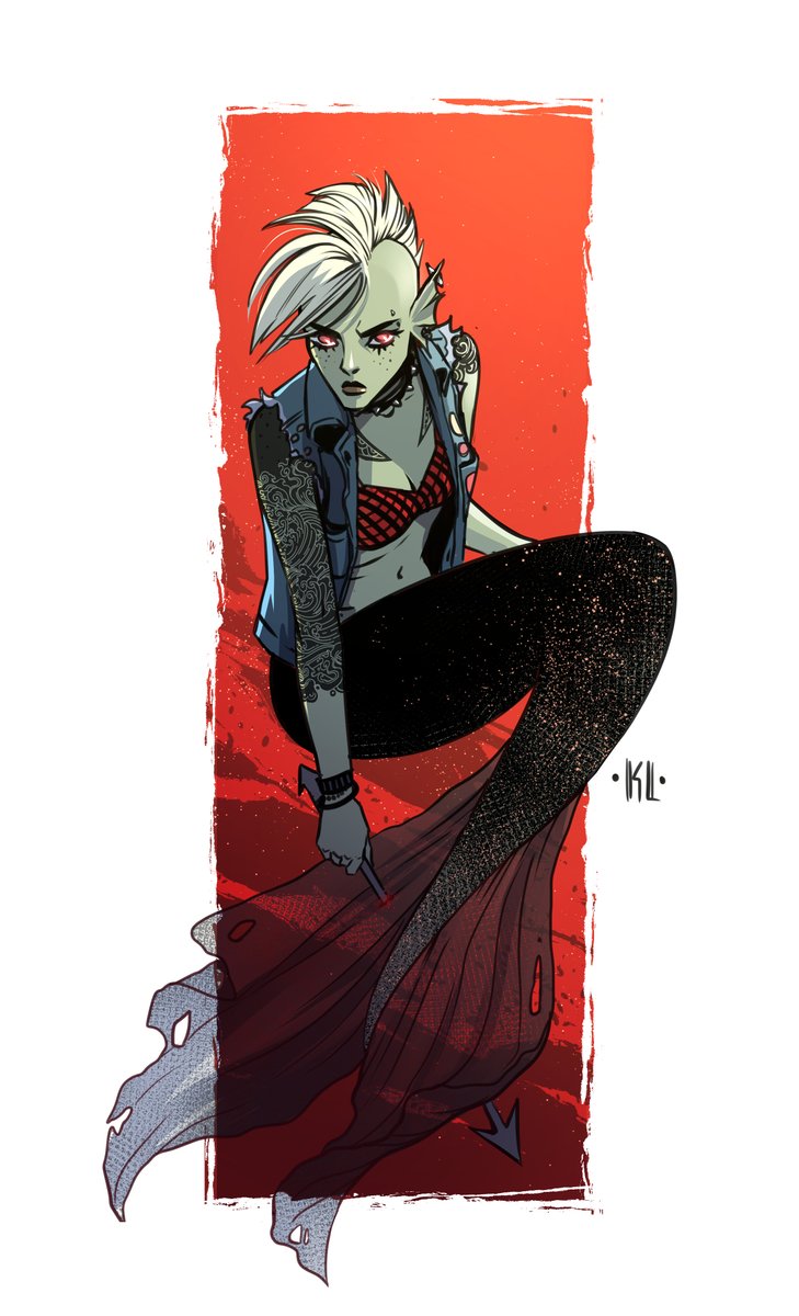 「#Mermay My punk mermaid ⚓#MerMay2020? 」|Kath Loboのイラスト