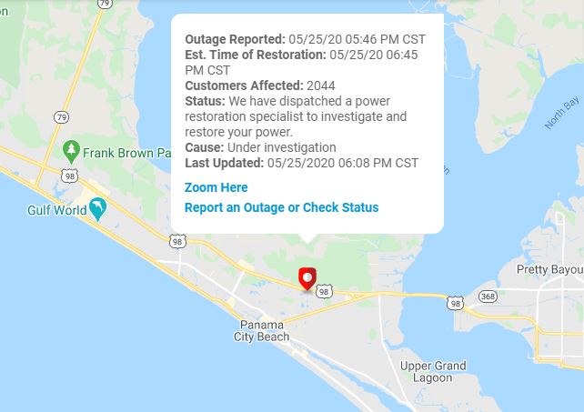 POWER OUTAGE: Gulf Power is reporting a power outage affecting over ... POWER OUTAGE: Gulf Power is reporting a power outage affecting over ...