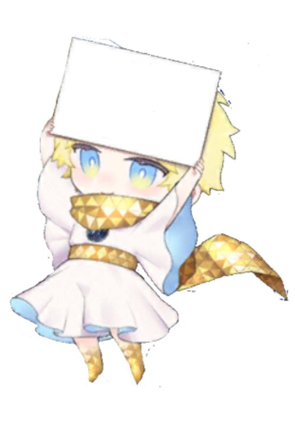 Chibi Holding A Sign