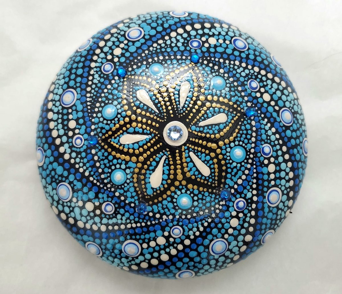 Acrylic Large Hand Painted Mandala Rock Painting Art & Collectibles ...