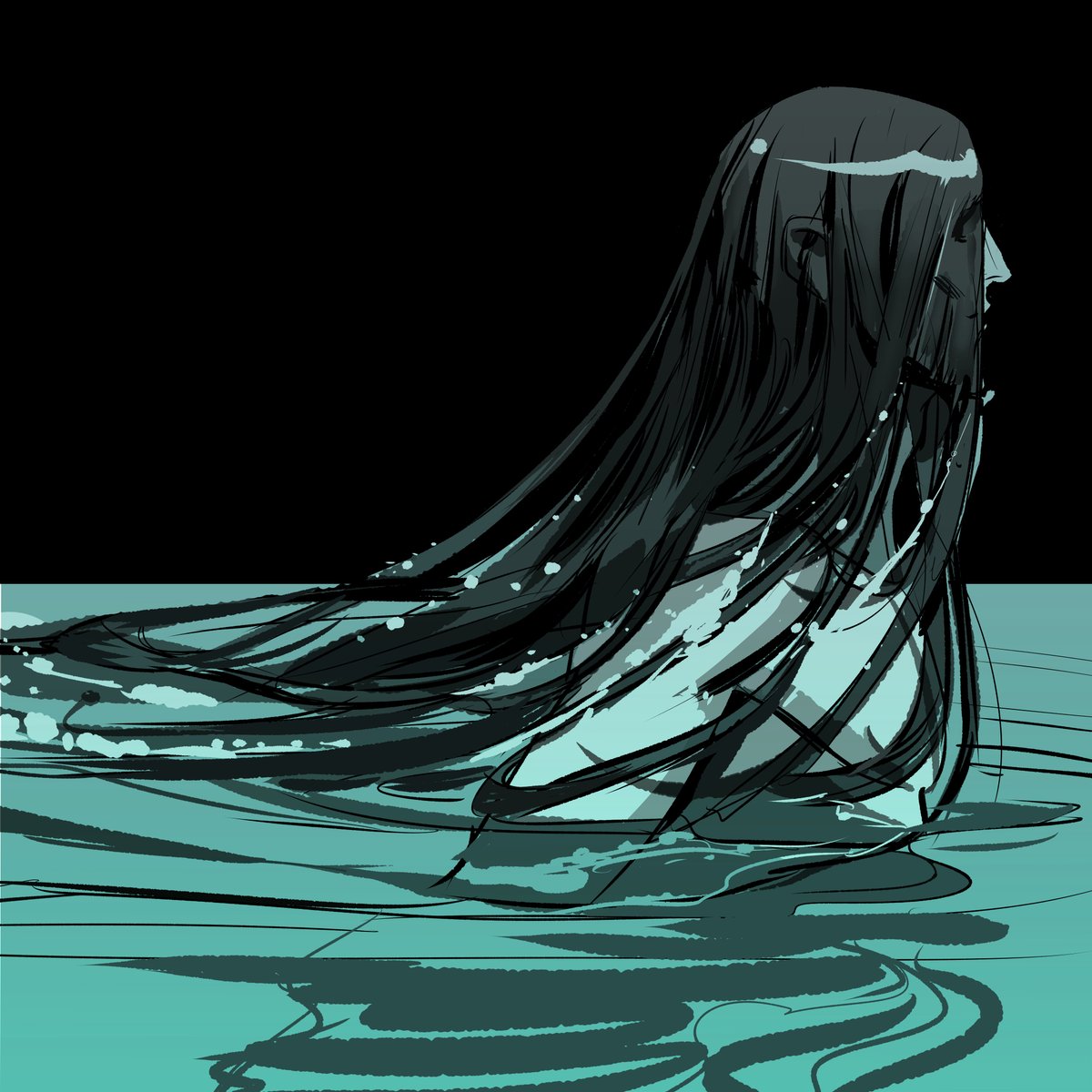 「Darkness. #mermay2020 #mermay #fantasyar」|Mindy Leeのイラスト