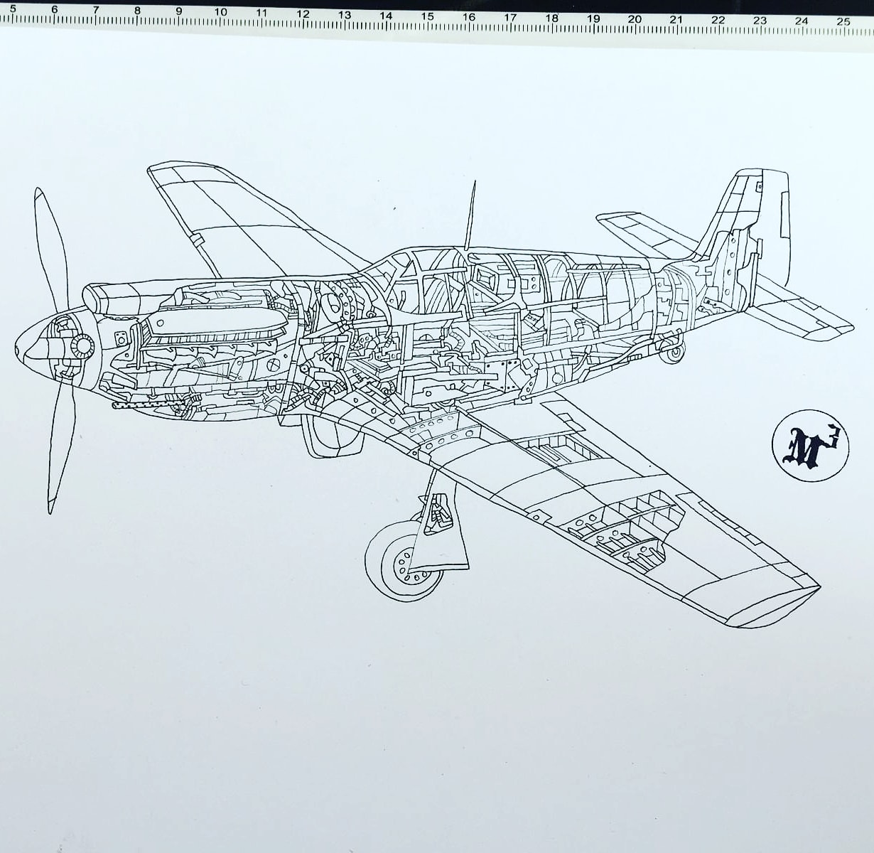 Wwii P 51 Mustang Drawing