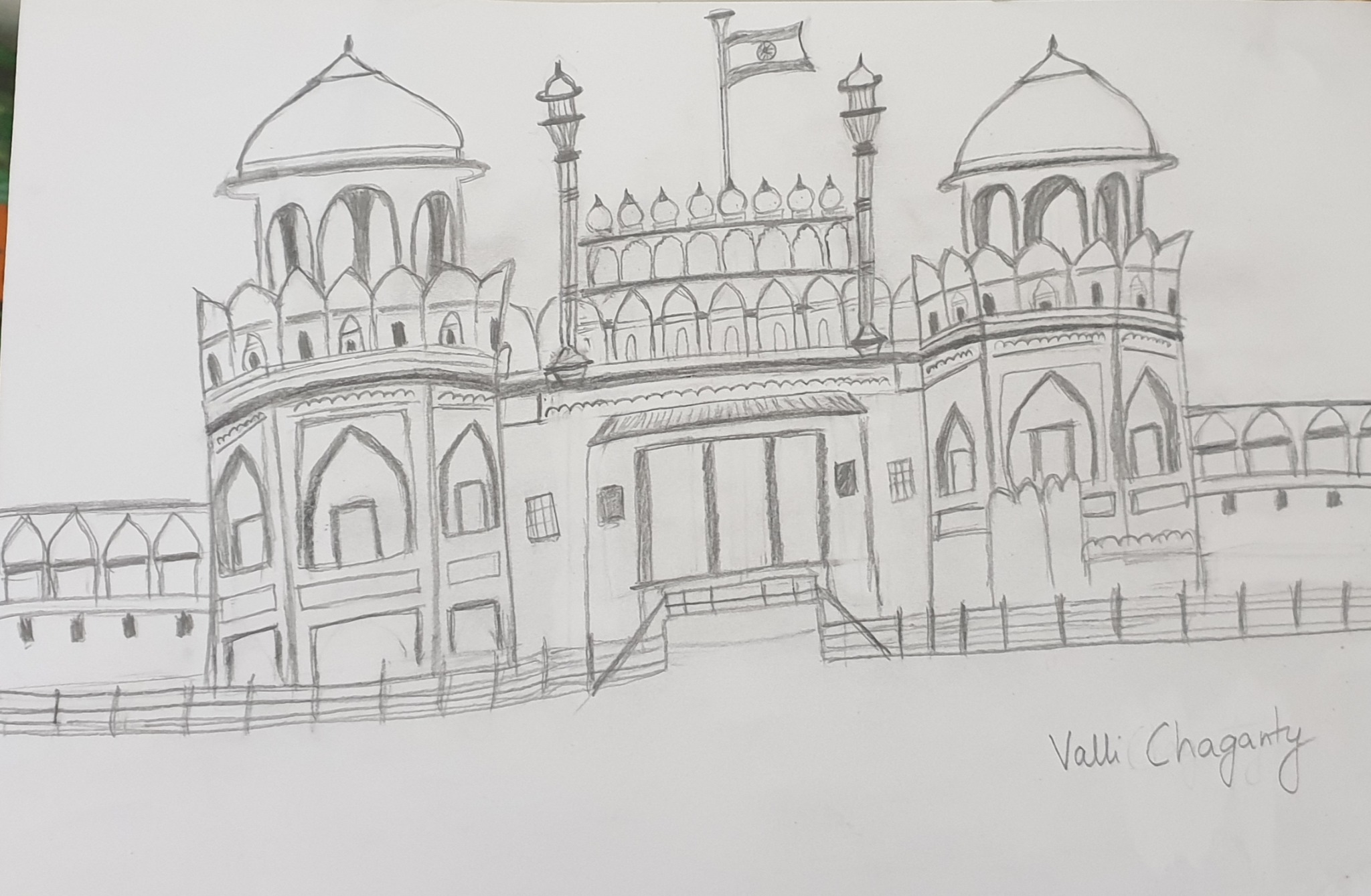 Easy Drawing Of Red Fort