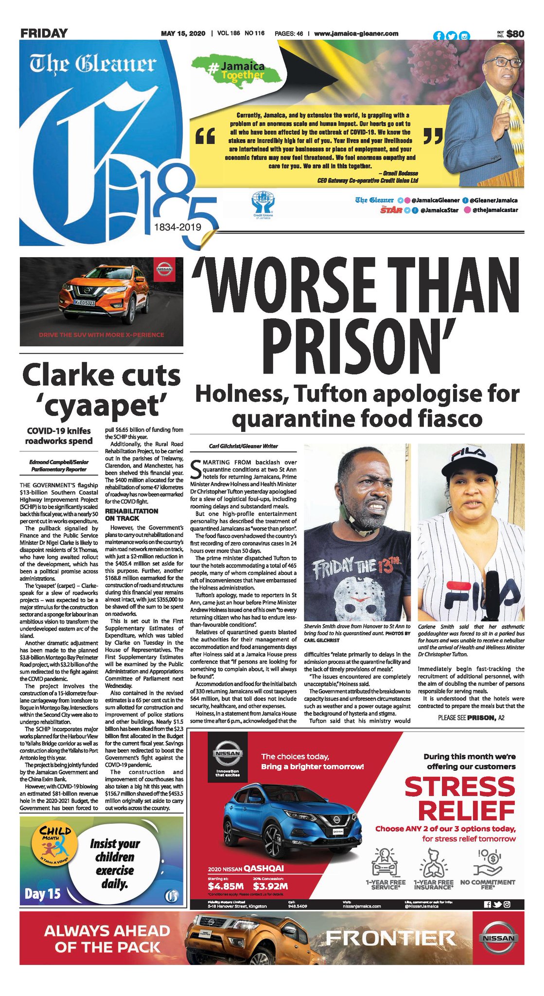 Jamaica Gleaner on Twitter: "Friday's front page of The Gleaner. Pick up a copy or read online ...