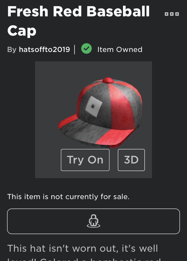 fresh red baseball cap roblox
