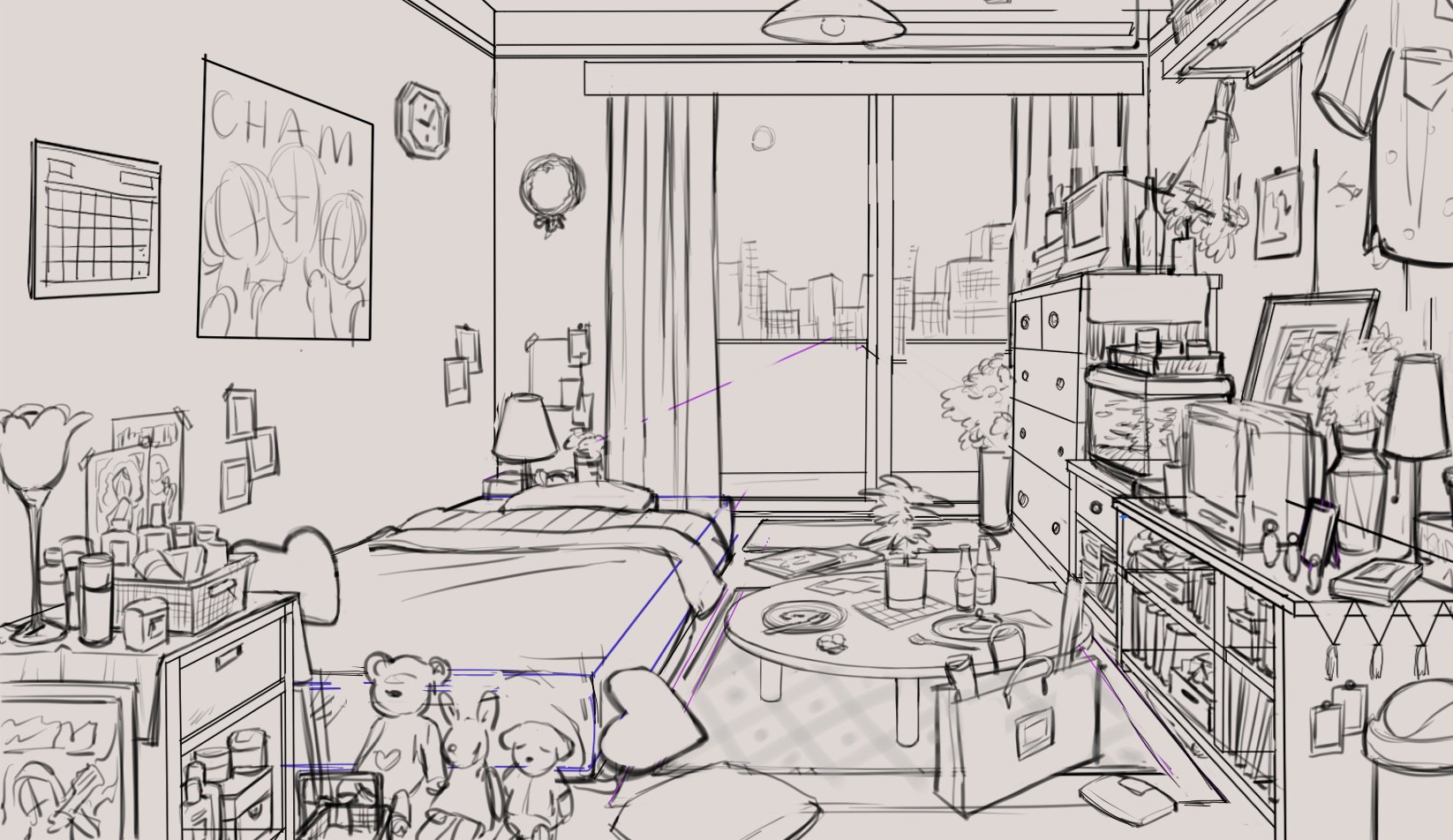 Messy Room Drawing