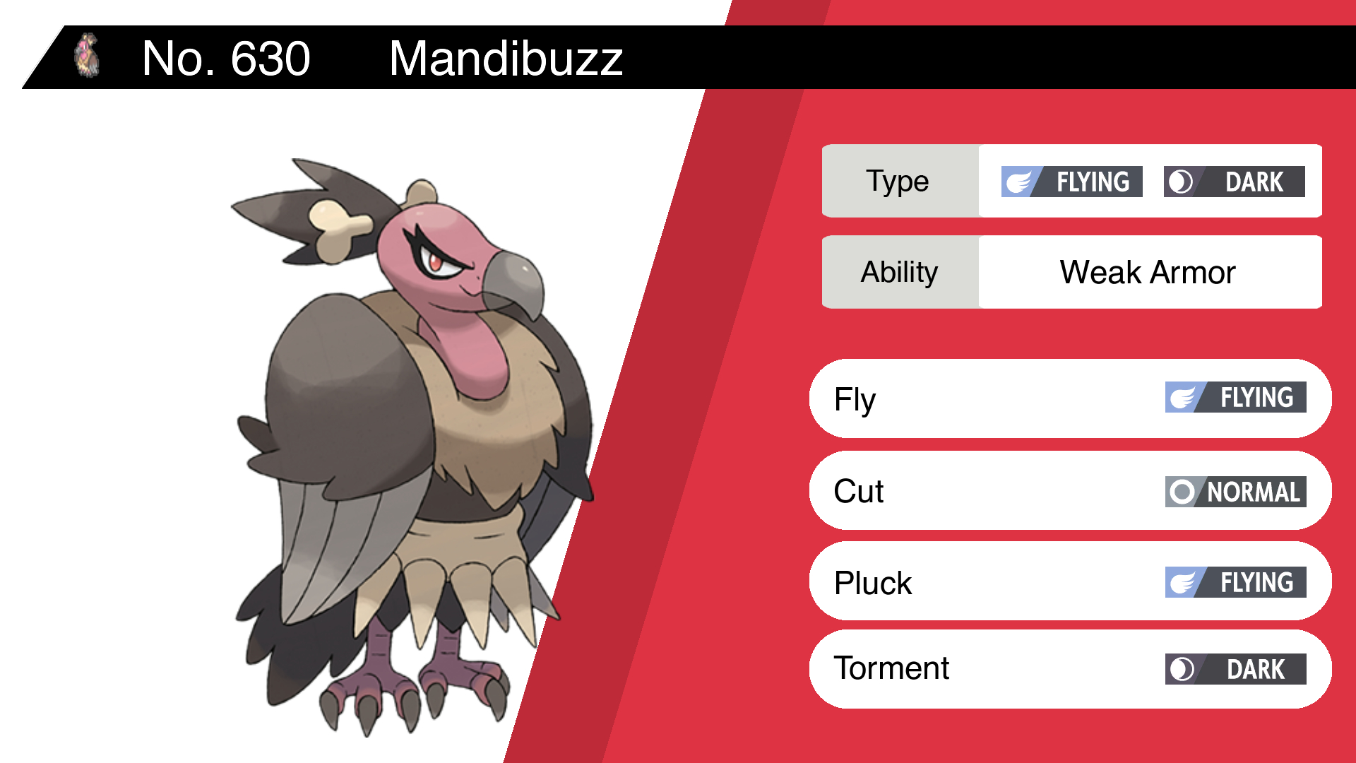 Mandibuzz Pokemon
