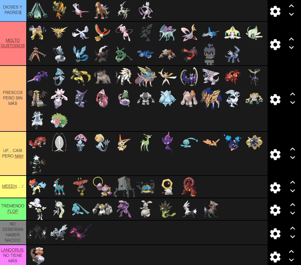 Lista De Pokemon Legendarios