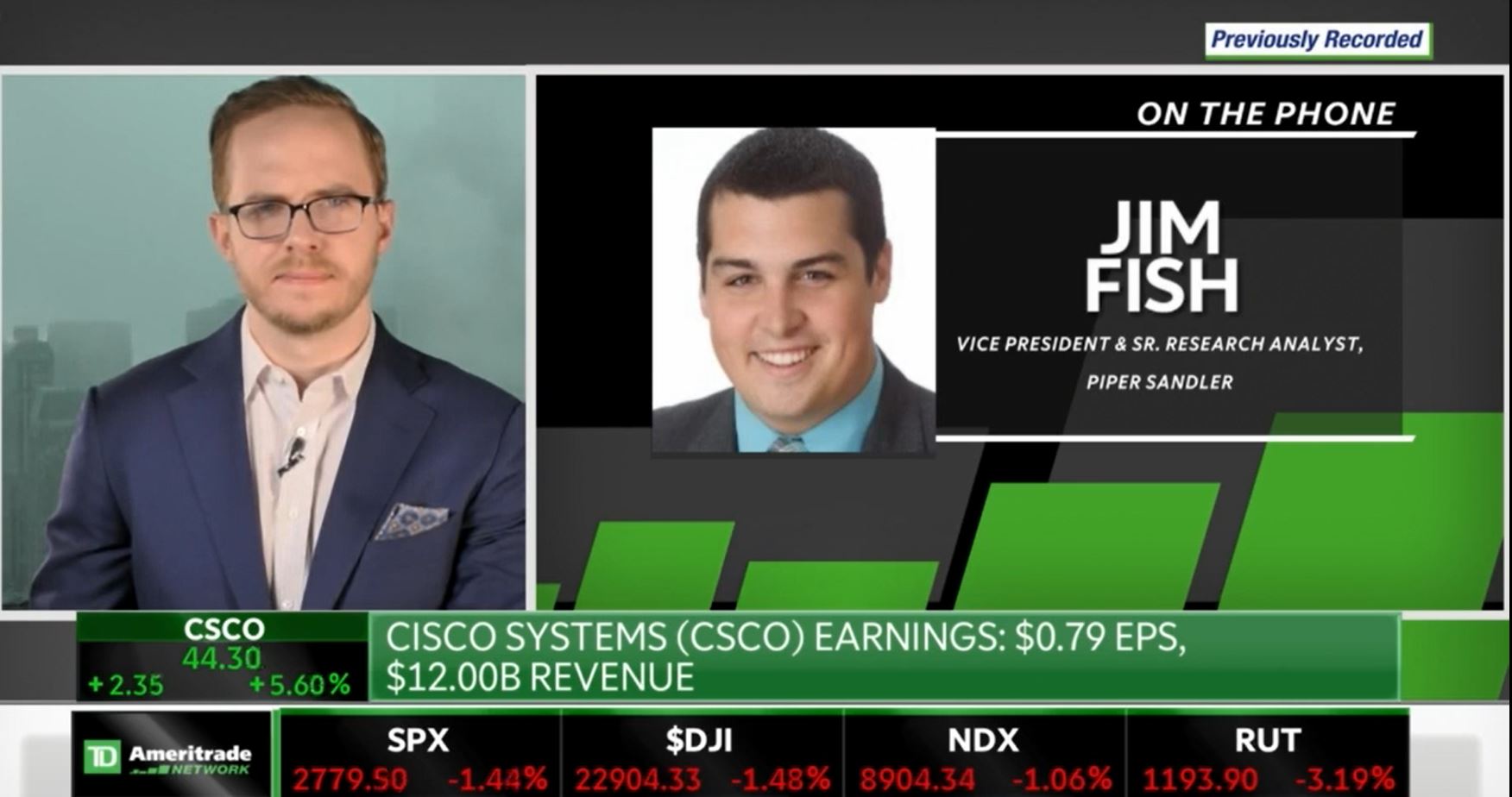 Piper Sandler on Twitter: "Jim Fish, senior research analyst, discusses @Cisco $CSCO on ...